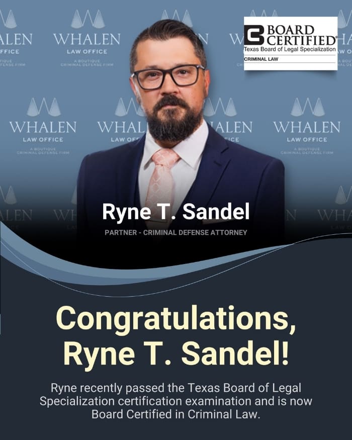 Ryne T. Sandel Earns Board Certification in Criminal Law